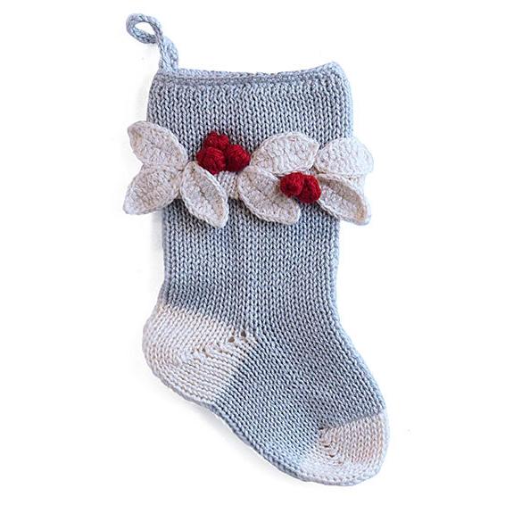 Mini Holly Leaf Stocking in Grey – The Well Appointed House