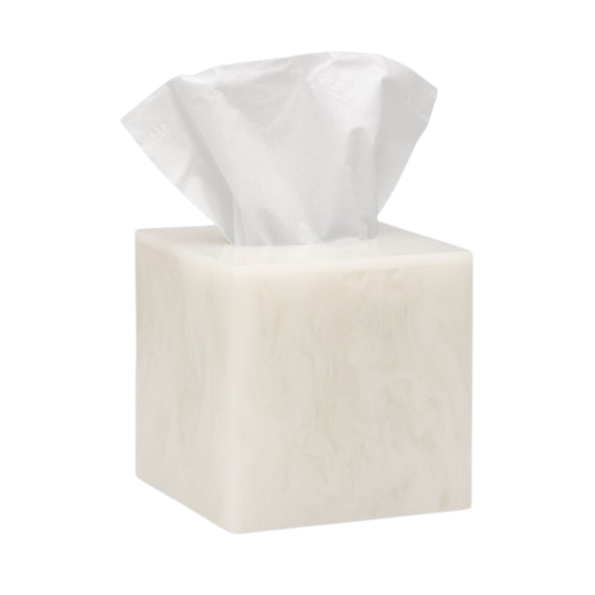 Abiko Pearl White Cast Resin Tissue Box Cover – The Well Appointed House