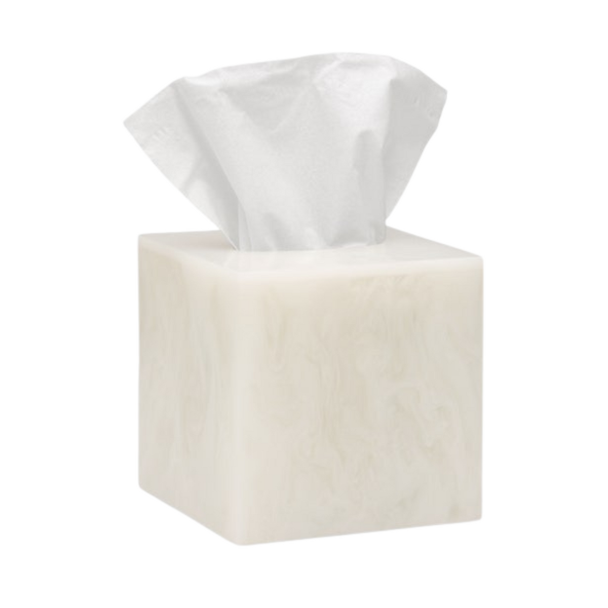 Abiko Pearl White Cast Resin Tissue Box Cover – The Well Appointed House
