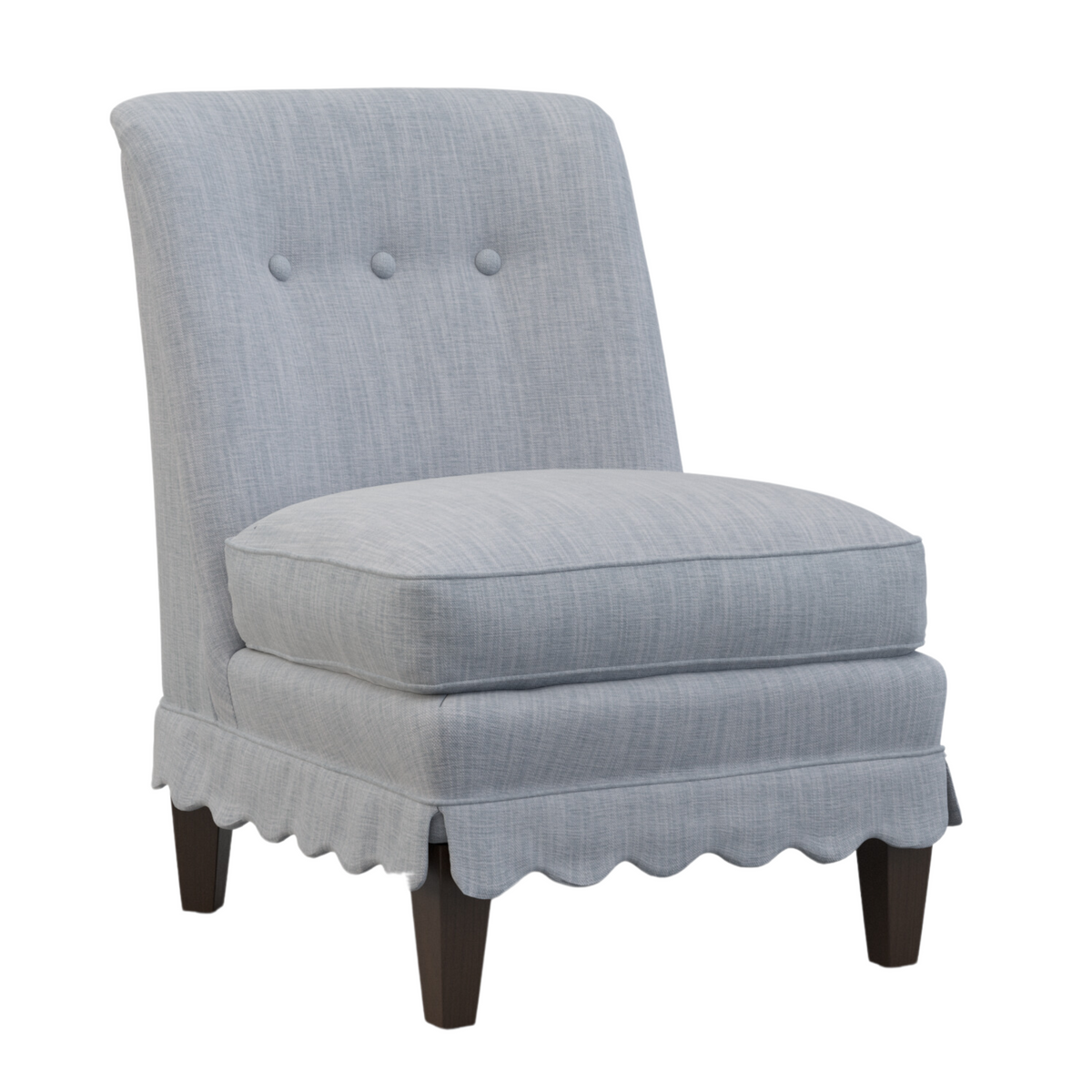 Angie Upholstered Skired Accent Chair With Scalloped Trim – The Well ...