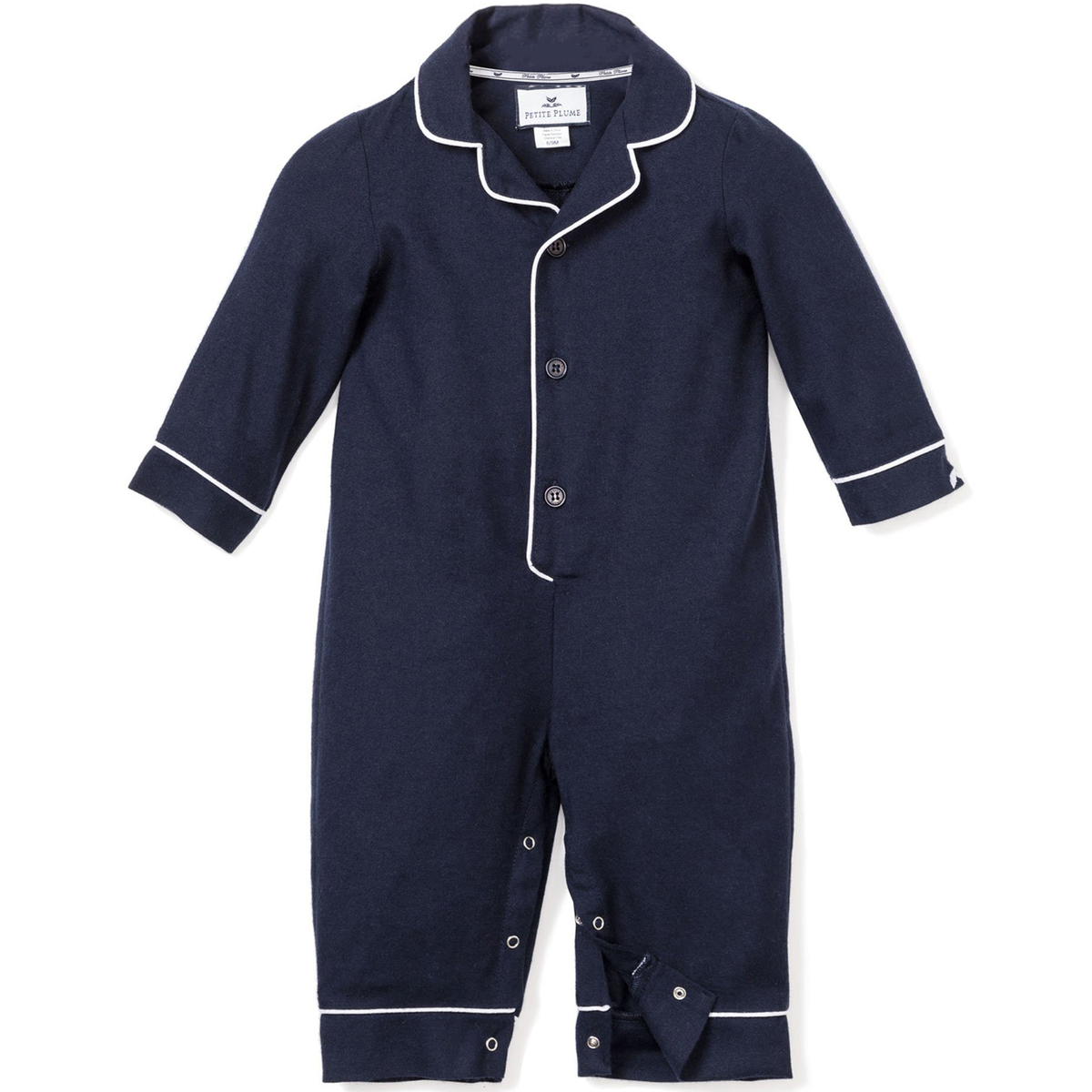 Baby's Flannel Romper in Navy – The Well Appointed House
