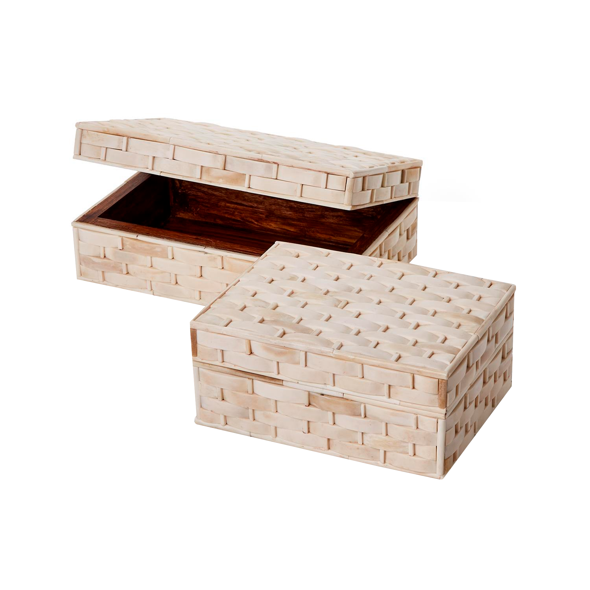 Basketweave Mosaic Decorative Boxes - Set of 2 – The Well Appointed House