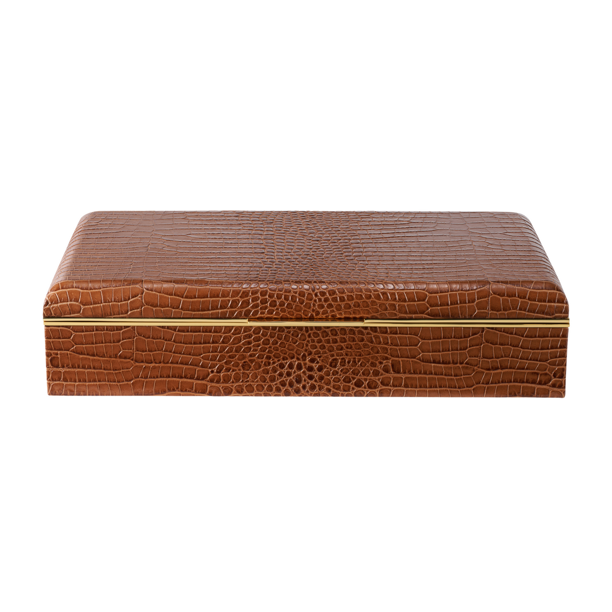 Classic Croc Leather Desk Box, Chestnut – The Well Appointed House