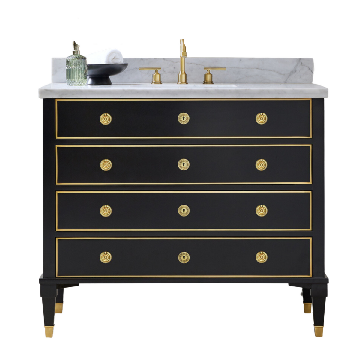Ebonized Classical Bath Vanity Cabinet – The Well Appointed House