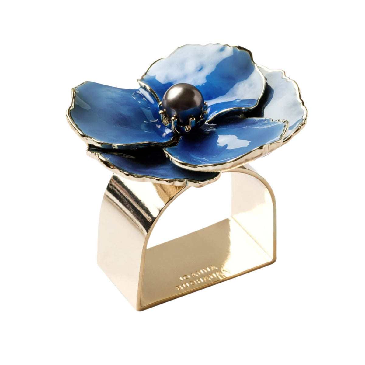 Enamel Flower Napkin Rings, Blue, Set of Four - BARGAIN BASEMENT ITEM ...