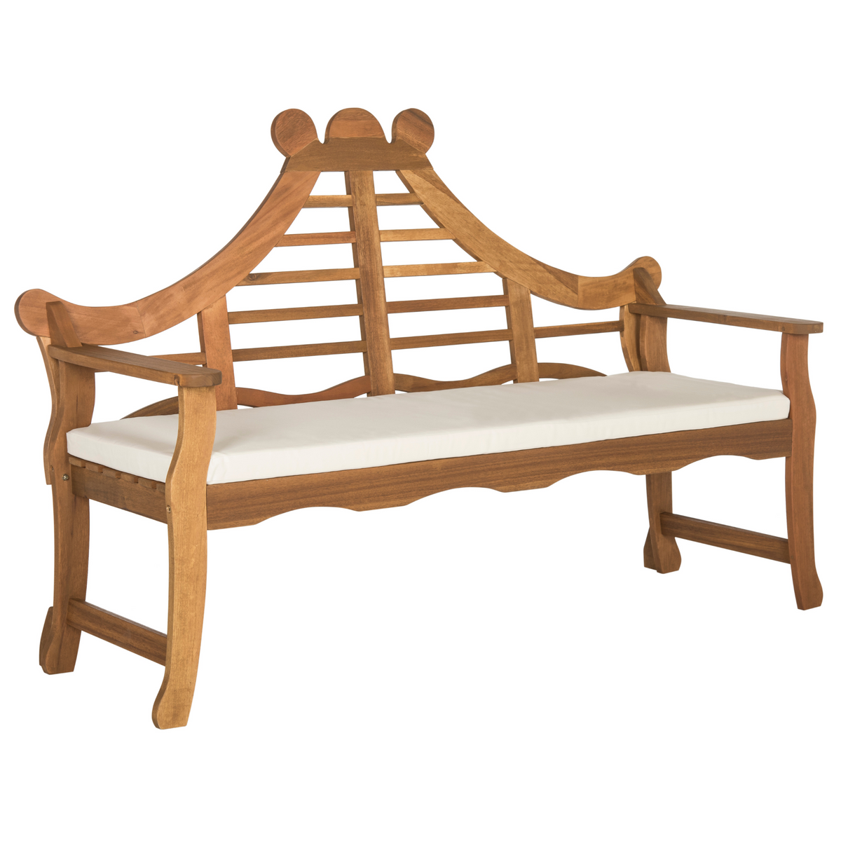 Fancy Garden Bench in Teak Brown Finish – The Well Appointed House