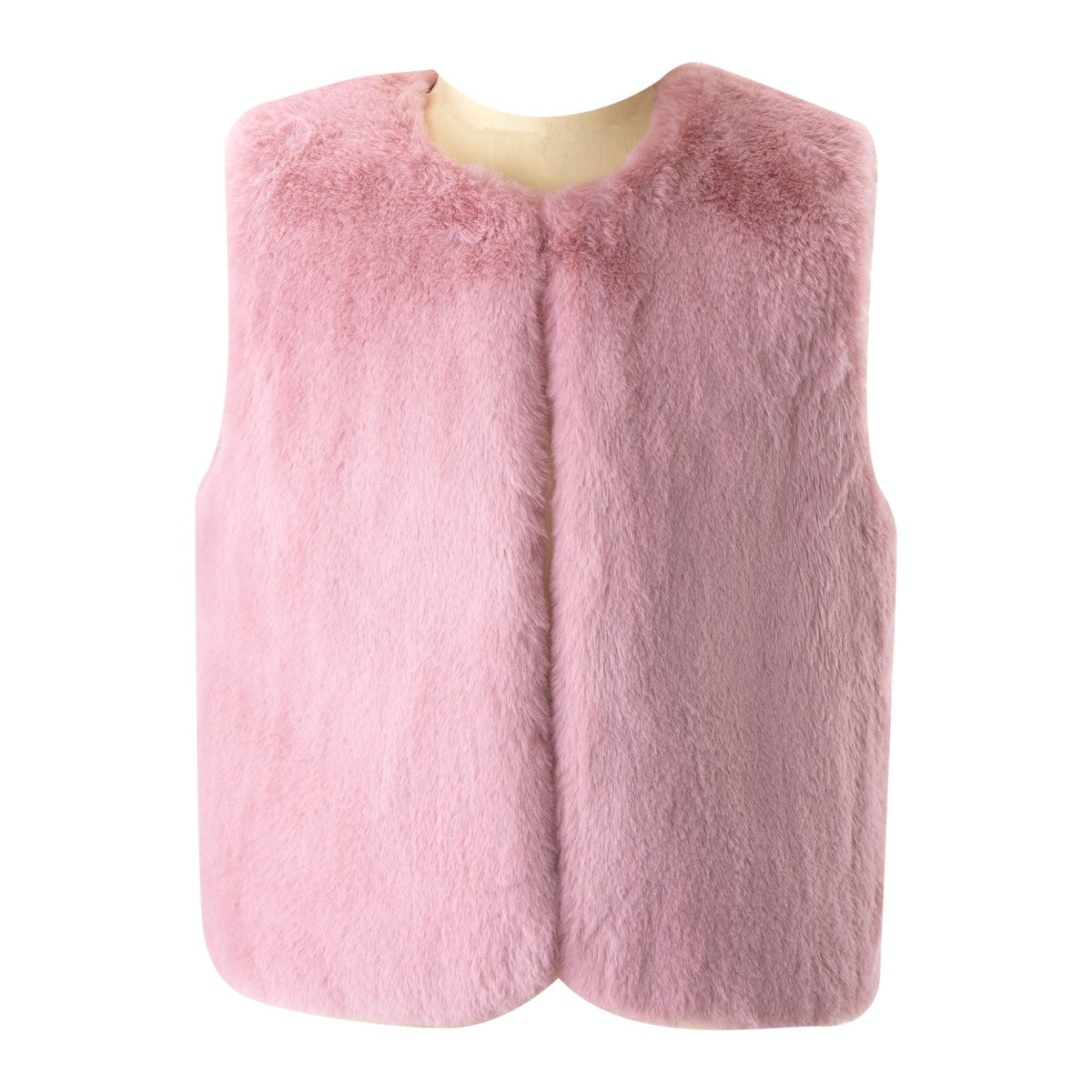 Girls Faux Fur Vest, Pink – The Well Appointed House