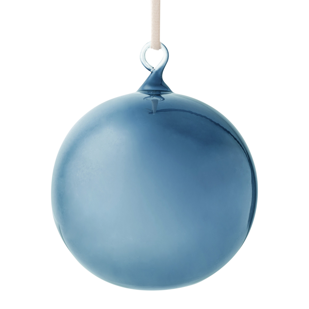 Glass Bubble Ball Christmas Ornaments, Navy, Set of Three – The Well ...