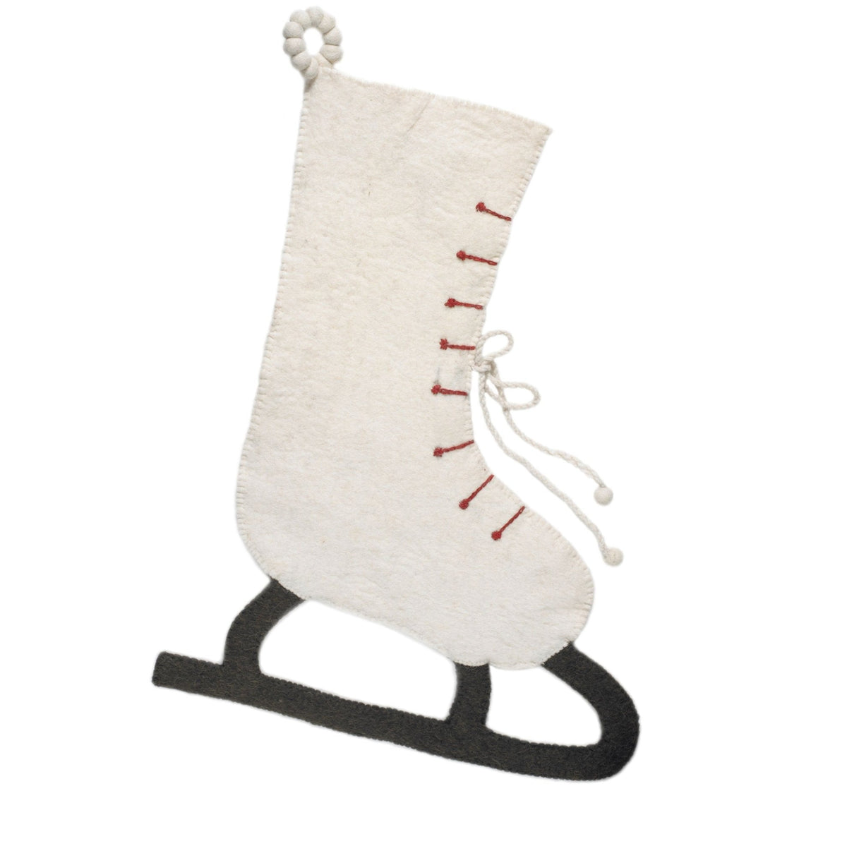Ice Skate Hand Felted Wool Cream Christmas Stocking – The Well ...