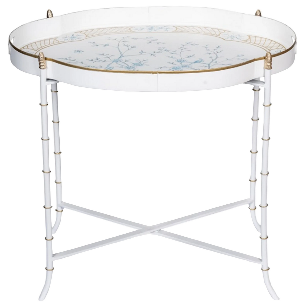 Ivory & Blue Scalloped Tray Table – The Well Appointed House