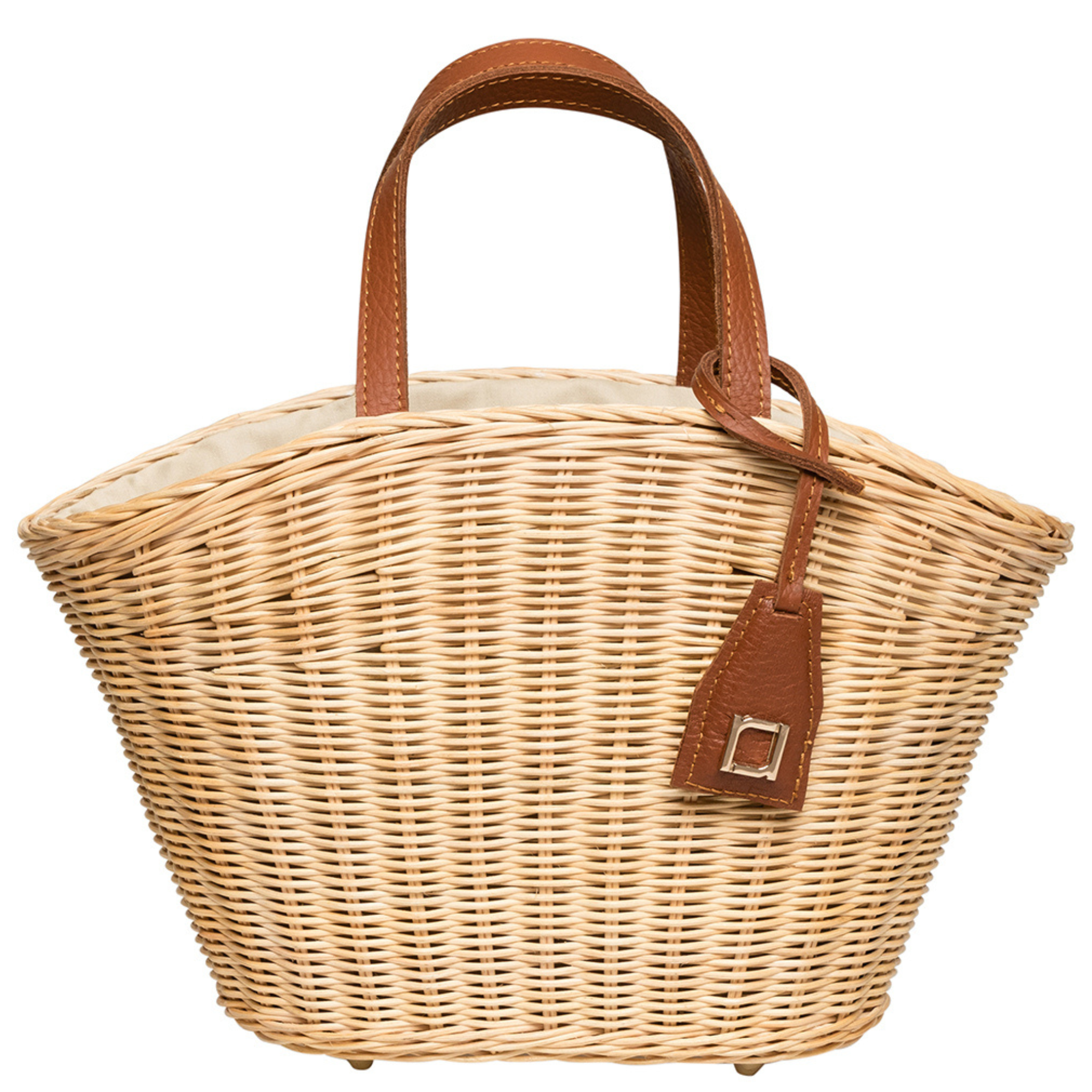 Lauren Wicker Tote, Natural/Cognac – The Well Appointed House