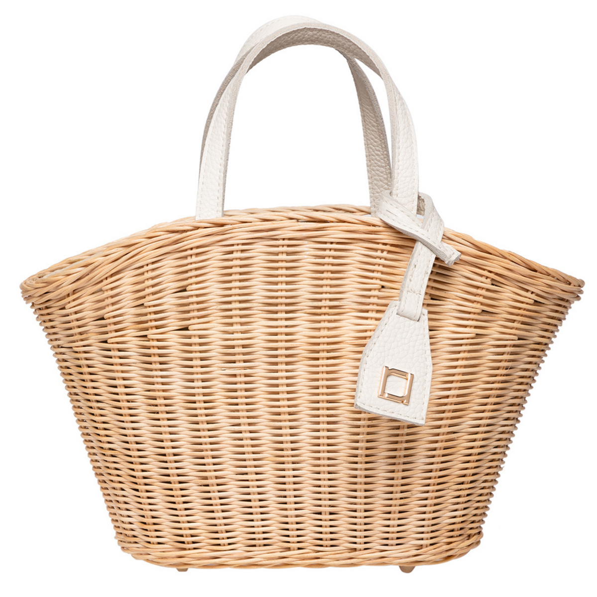 Lauren Wicker Tote, Natural/White – The Well Appointed House