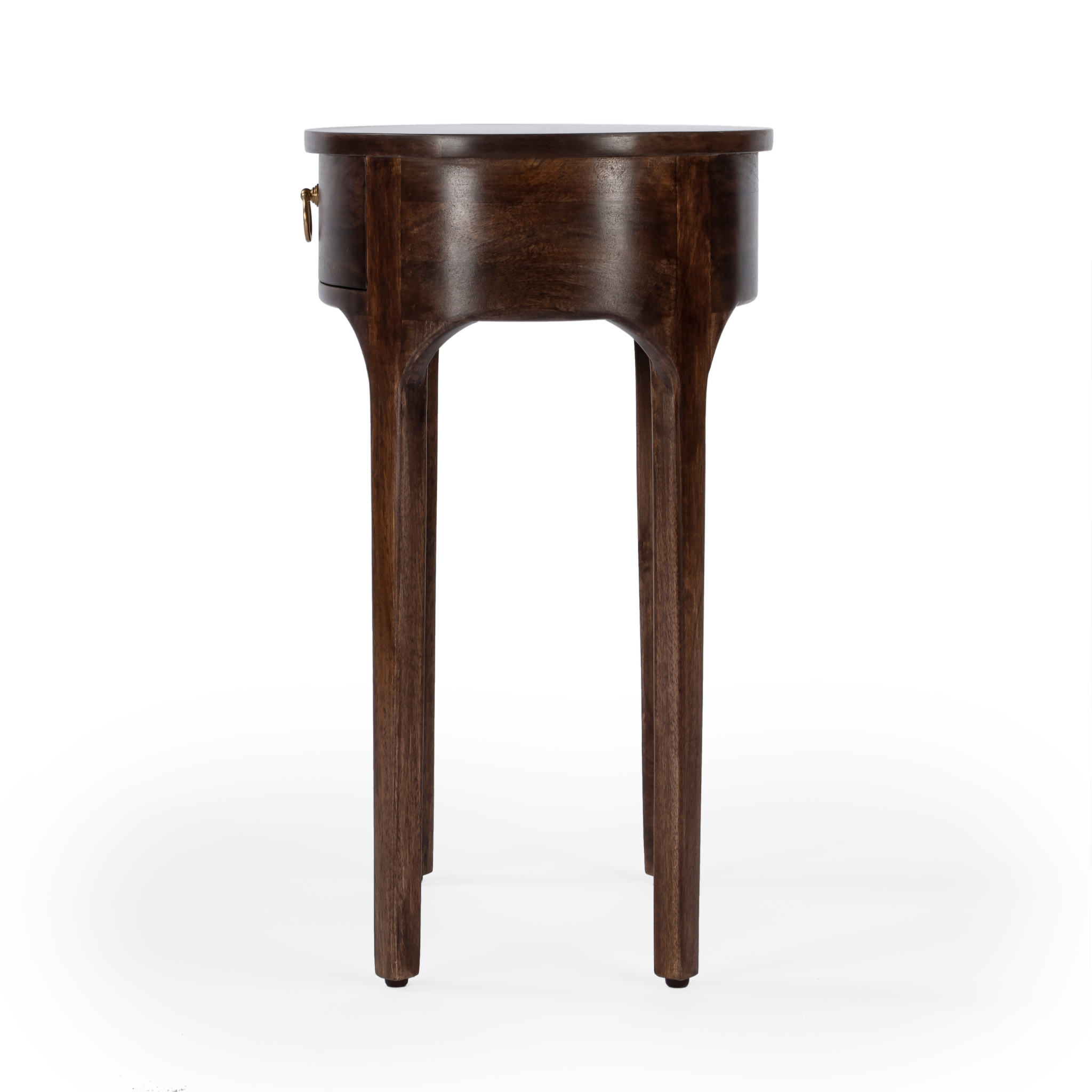 Mango Wood One Drawer Side Table with Brass Pull Ring – The Well ...