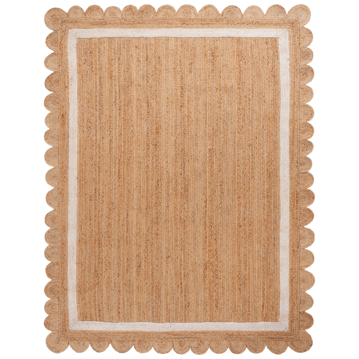 Natural Fiber Jute Scalloped Edge Area Rug – The Well Appointed House