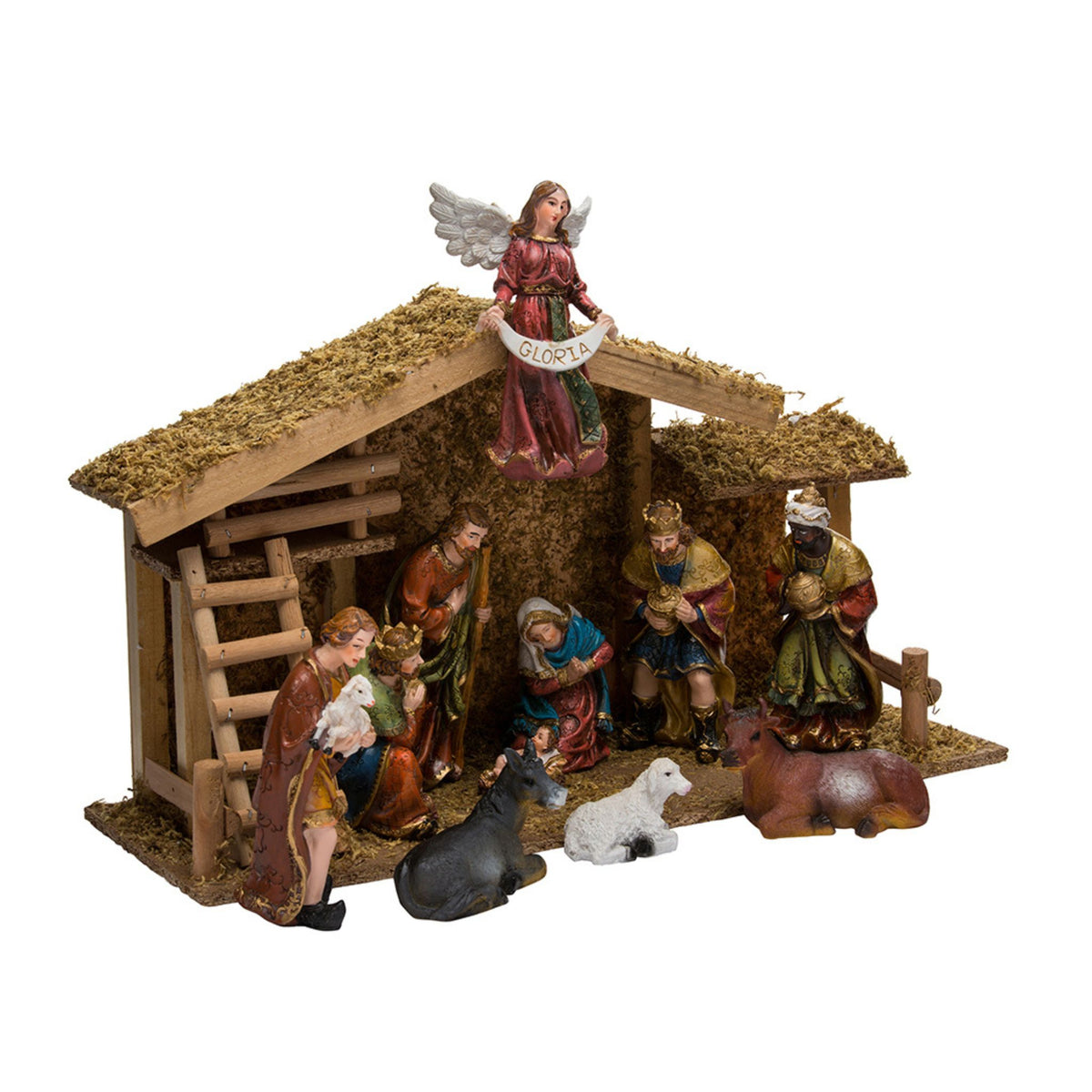 Nativity Set With Wooden Stable, 12-Piece Set – The Well Appointed House