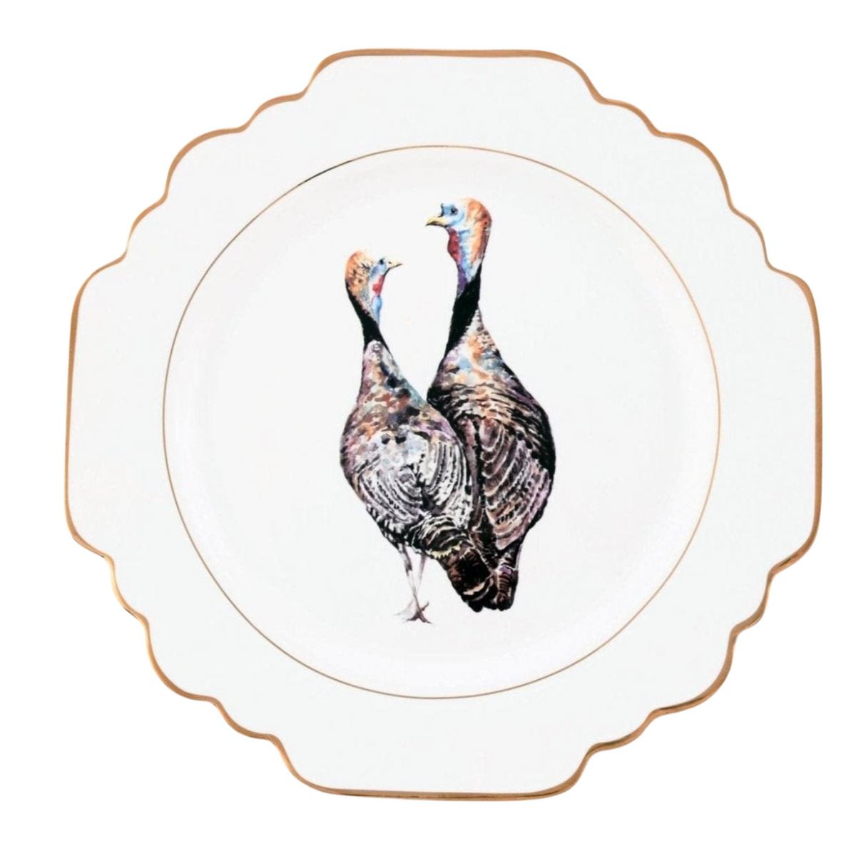 Norwood Narragansett Turkey Pattern Bone China Scallop Bread Plate ...