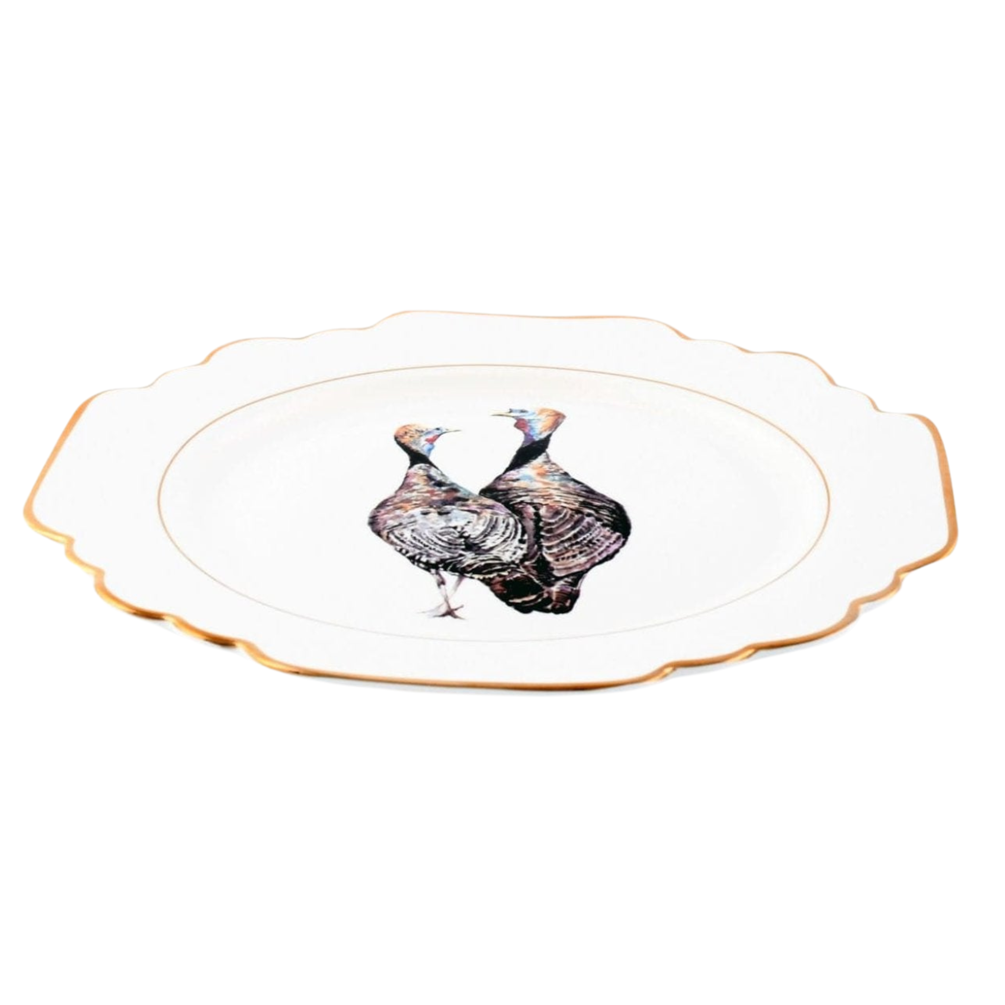Norwood Narragansett Turkey Pattern Bone China Scallop Bread Plate ...
