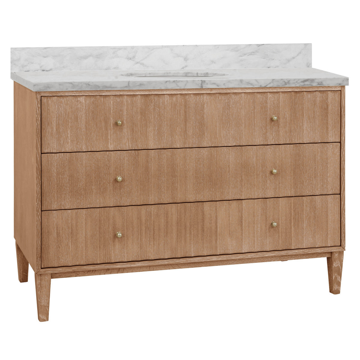 Odin Bath Vanity Cerused Oak White Marble Top - 48" – The Well ...