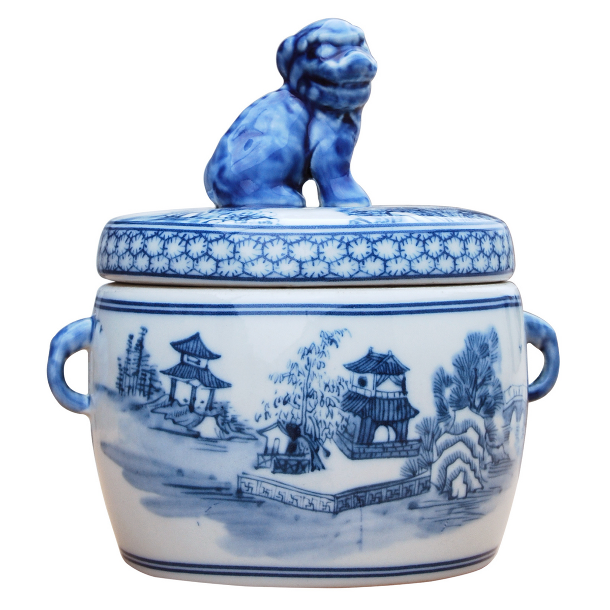 Porcelain Blue & White Canton Foo Dog Candy Jar – The Well Appointed House