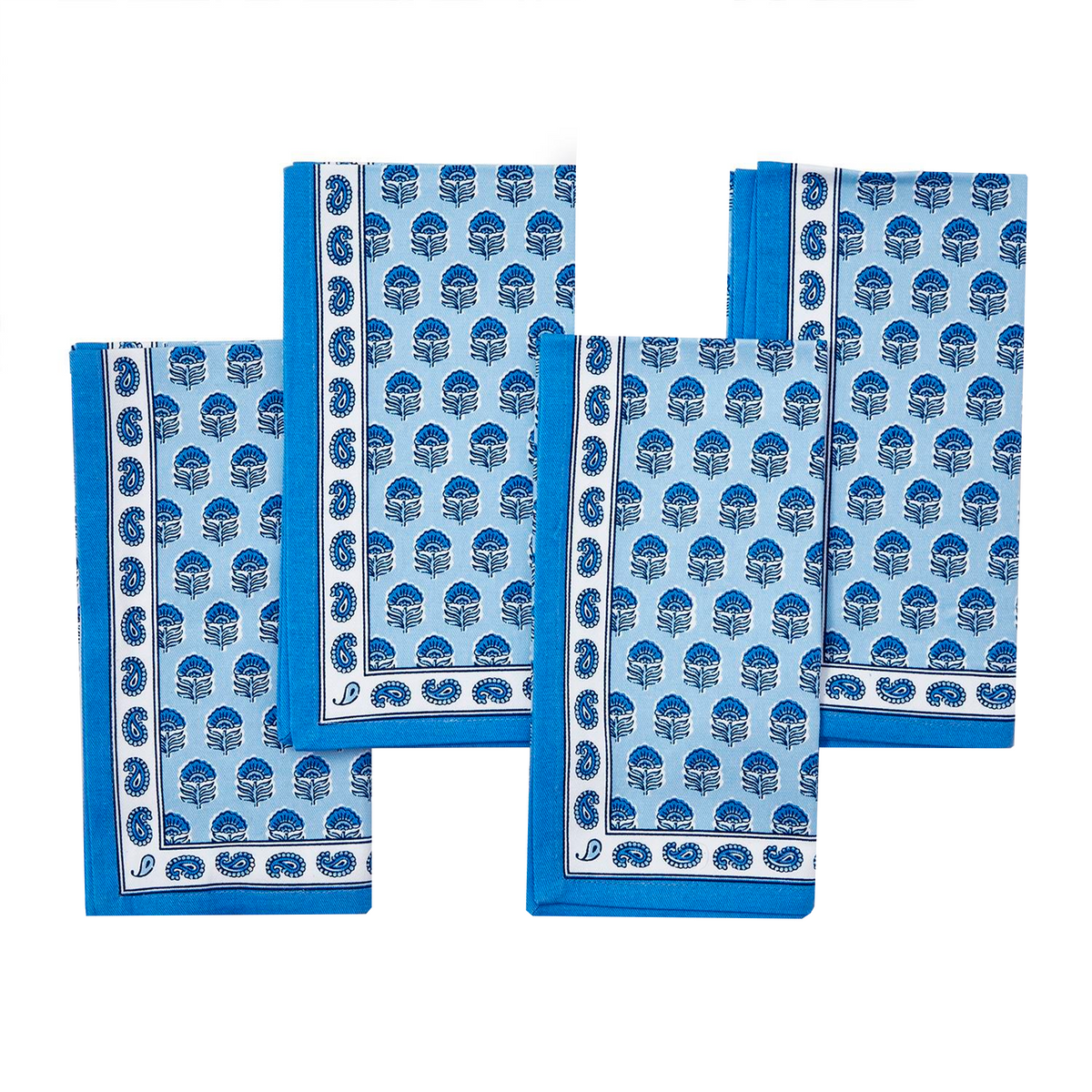 Chinoiserie Blue Block Print Cloth Napkins - Set of 4 – The Well ...