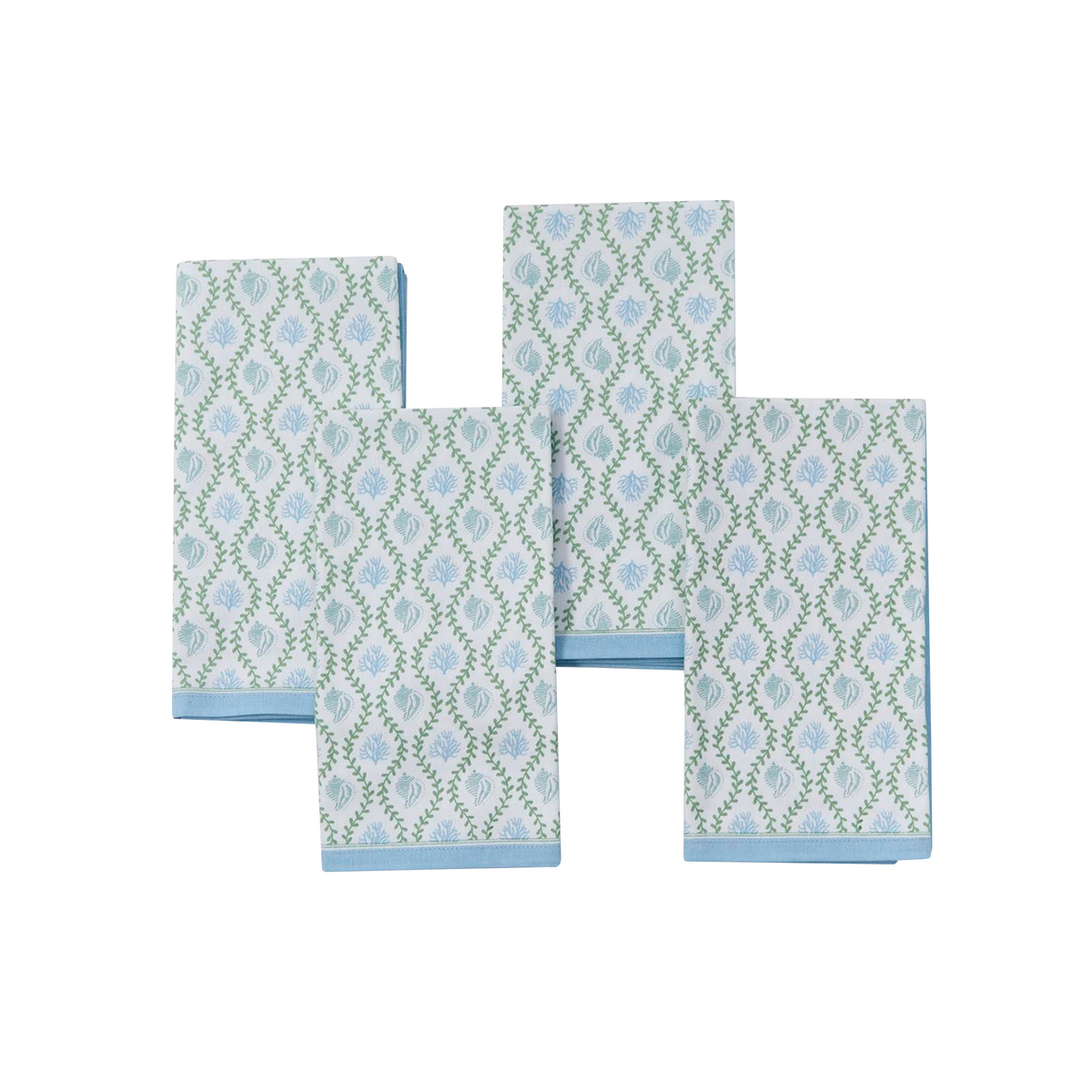 Coral Reef Block Print Cloth Napkins - Set of 4 – The Well Appointed House