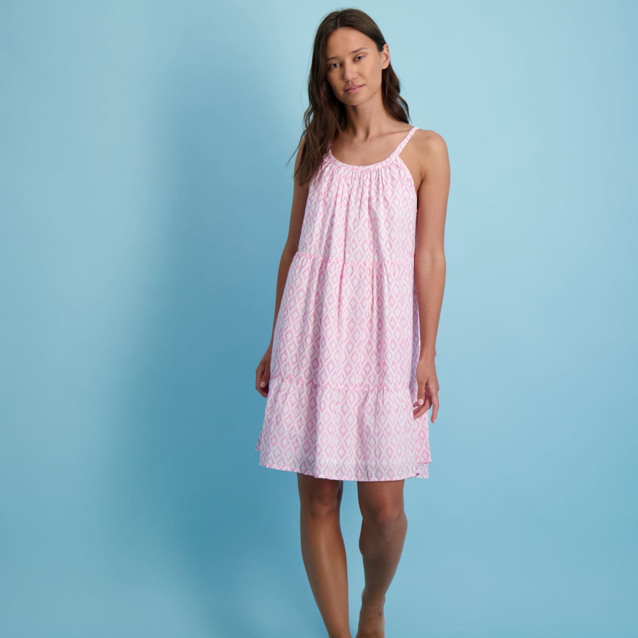 Sabine Women's Swing Sundress in Soft Pink Ikat – The Well Appointed House