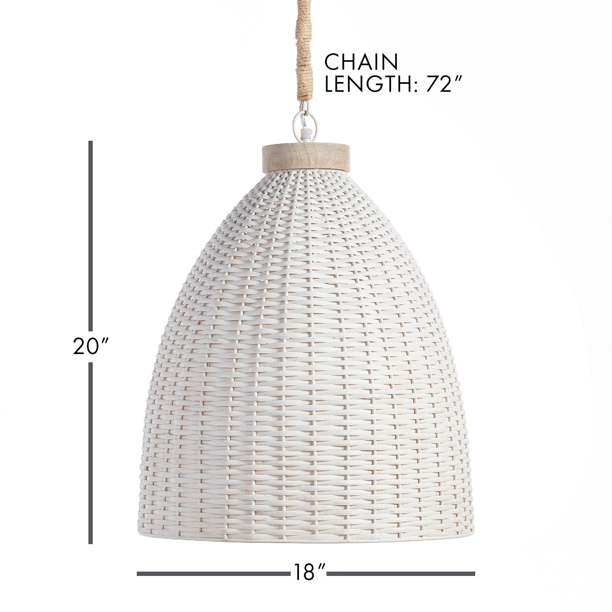 Salinas Whitewashed Wicker Pendant Light – The Well Appointed House