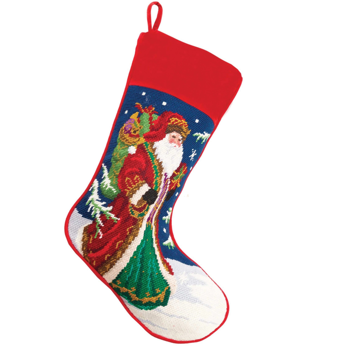 Santa Needlepoint Stocking – The Well Appointed House