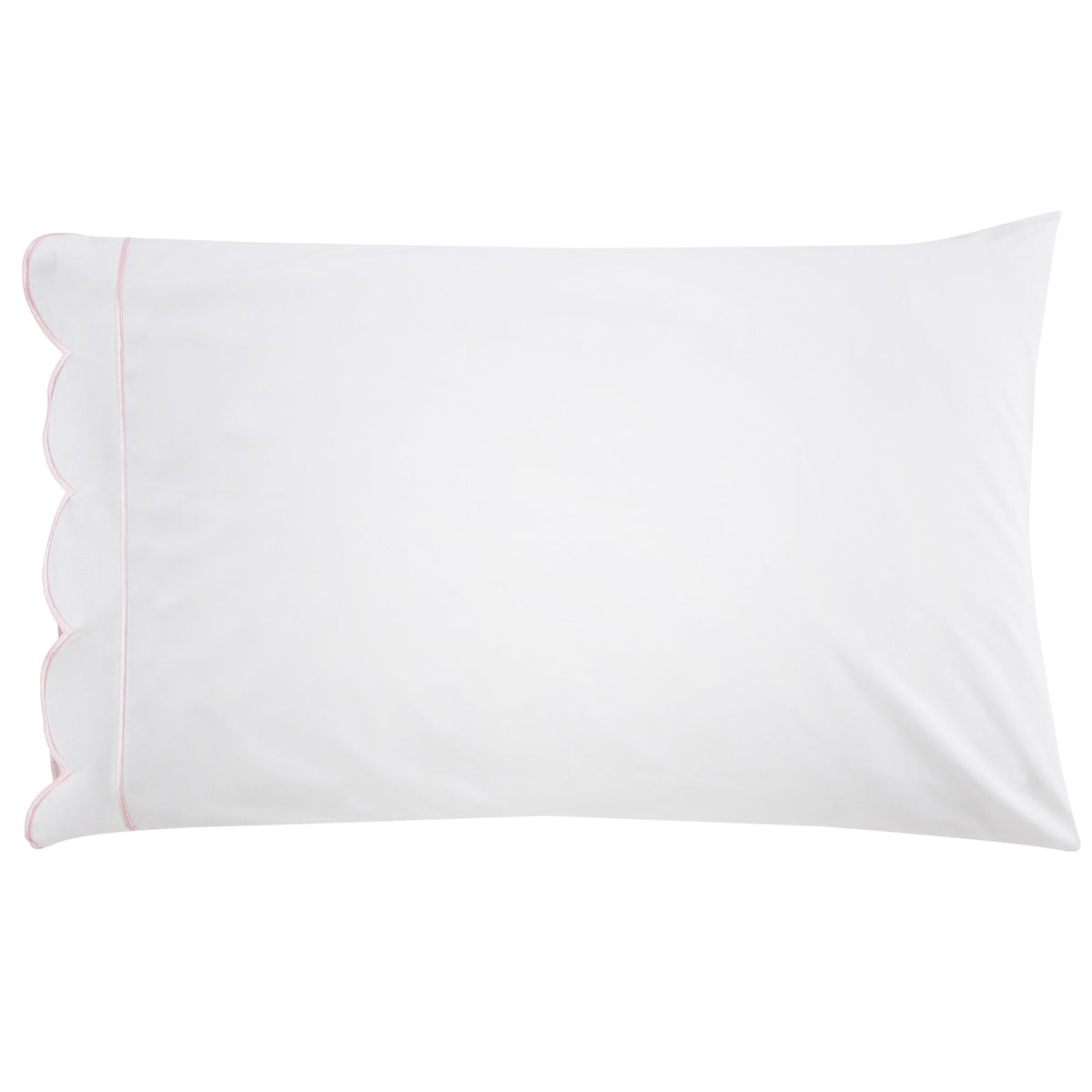 Scallop Frame Embroidered Cotton Percale Pillowcase, Set of 2 – The ...