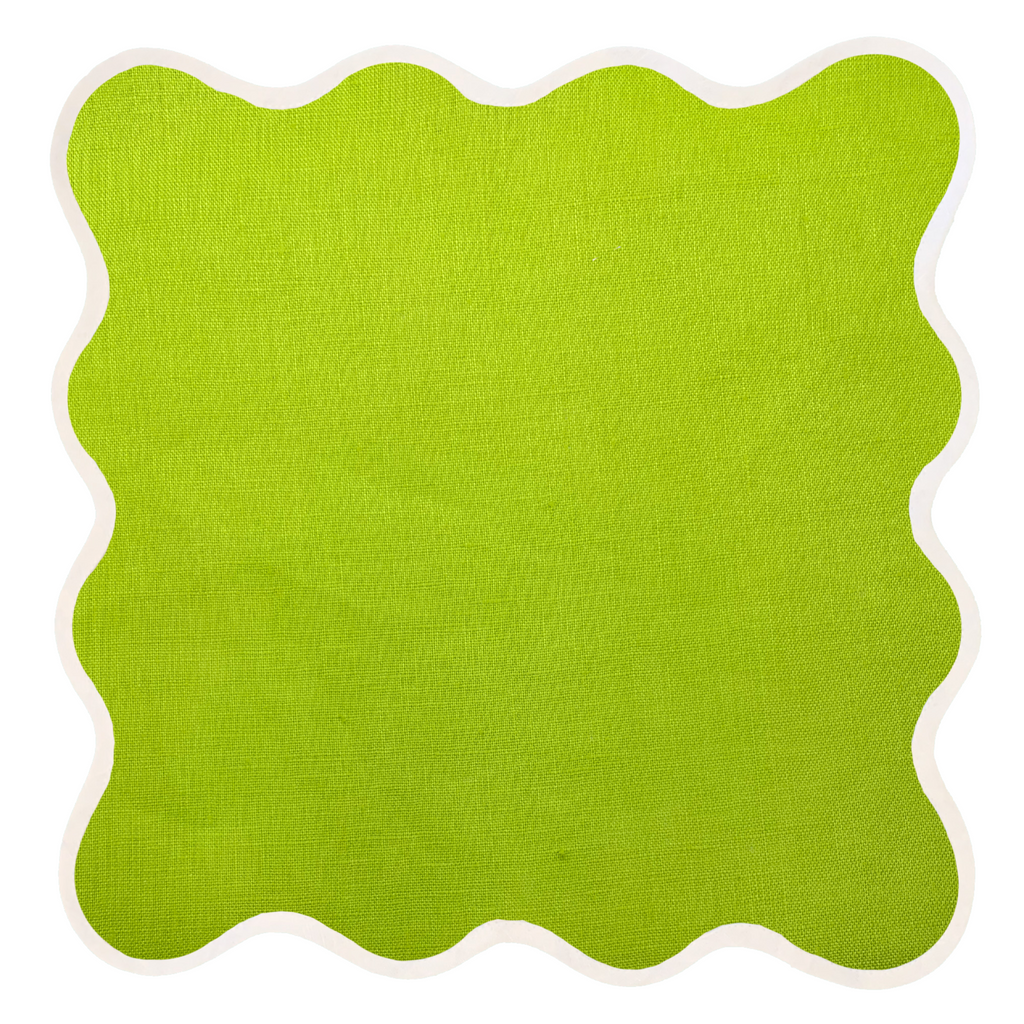 Scalloped Square Table Linen, Lime – The Well Appointed House