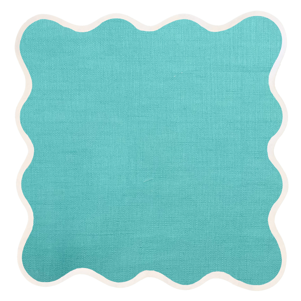 Scalloped Square Table Linen, Turquoise – The Well Appointed House