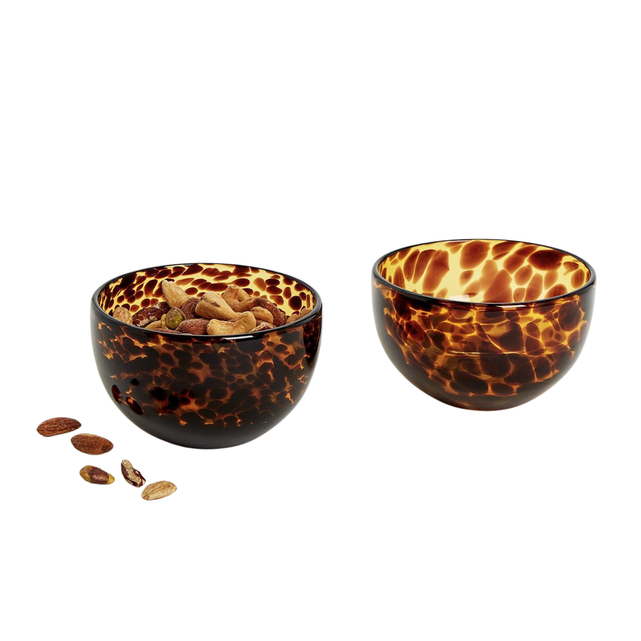 Set of Two Glass Tortoise Print Tidbit Bowls – The Well Appointed House