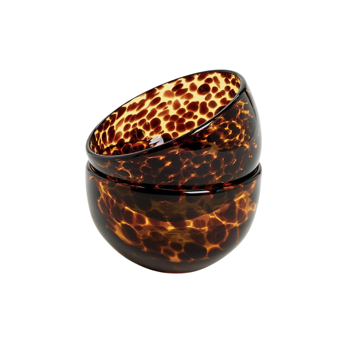 Set of Two Glass Tortoise Print Tidbit Bowls – The Well Appointed House