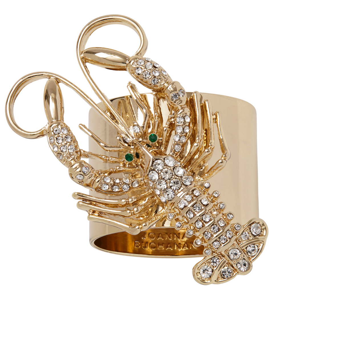 Set of 2 Gold Sparkle Luxury Nautical Coastal Lobster Napkin Rings ...