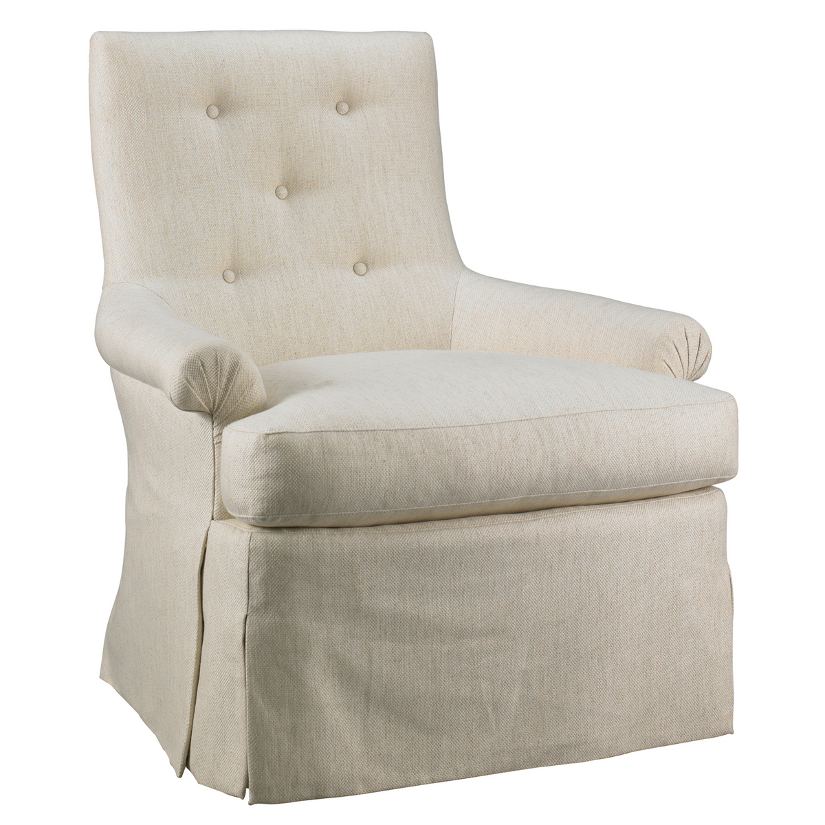 Summer Custom Upholstered Arm Chair with Dressmaker Skirt – The Well ...