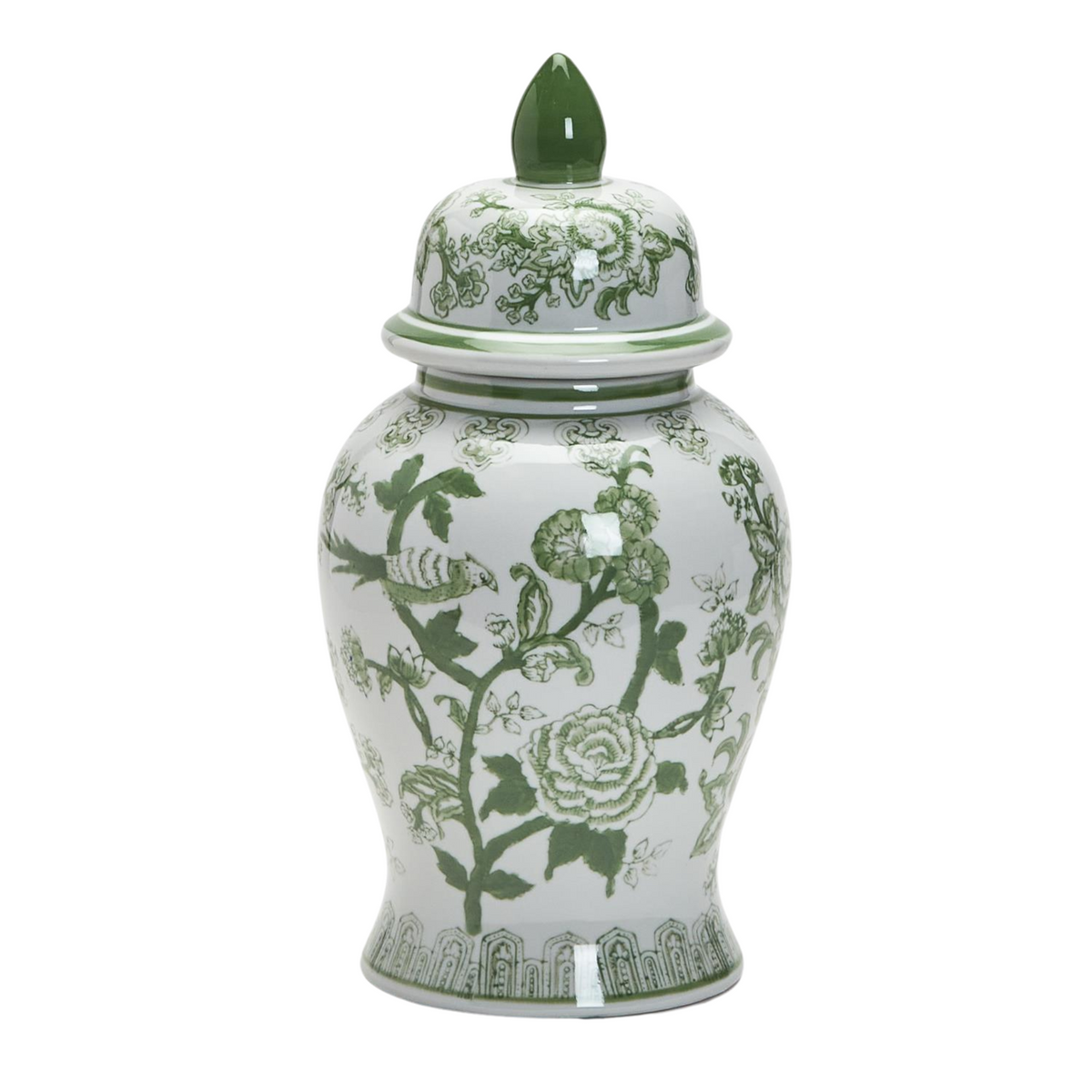 Suzhou 18" Green and White Covered Temple Jar – The Well Appointed House