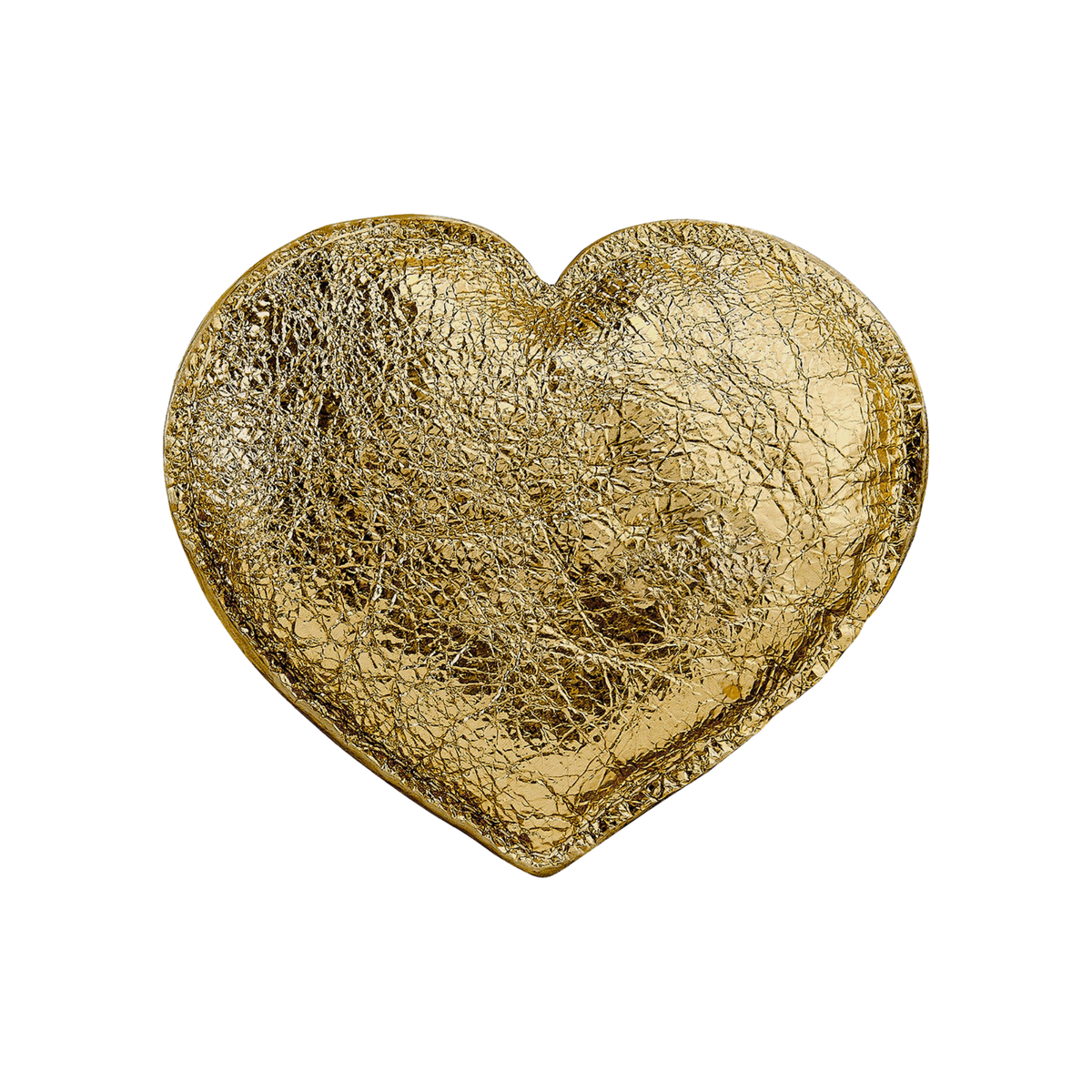 Metallic Leather Heart Paperweight in Gold Crackle – The Well Appointed ...