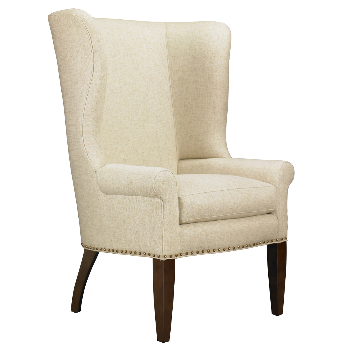 Throwback Upholstered Wing Back Chair with Nail Trim Detail – The Well ...
