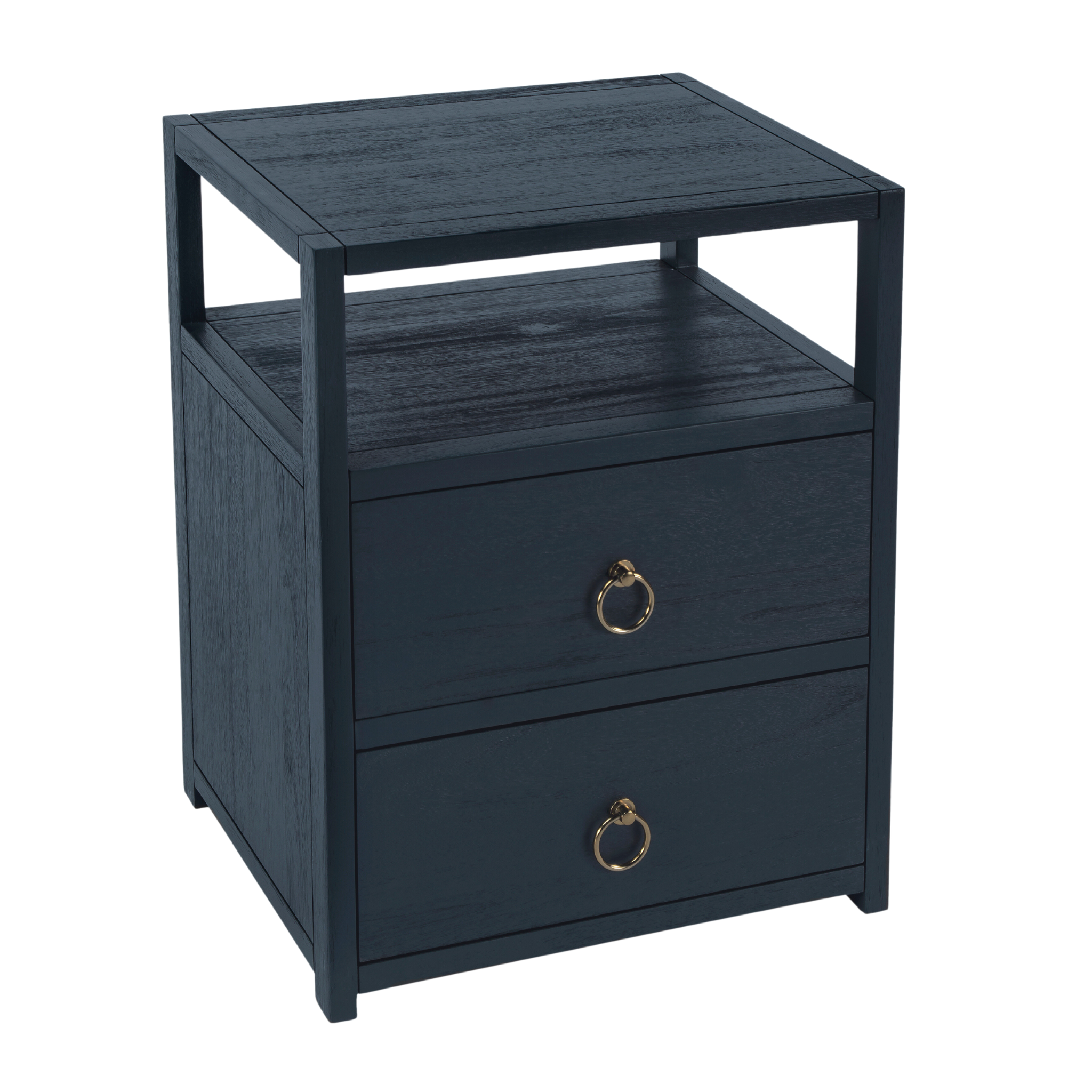 Two Drawer Side Table in Navy – The Well Appointed House