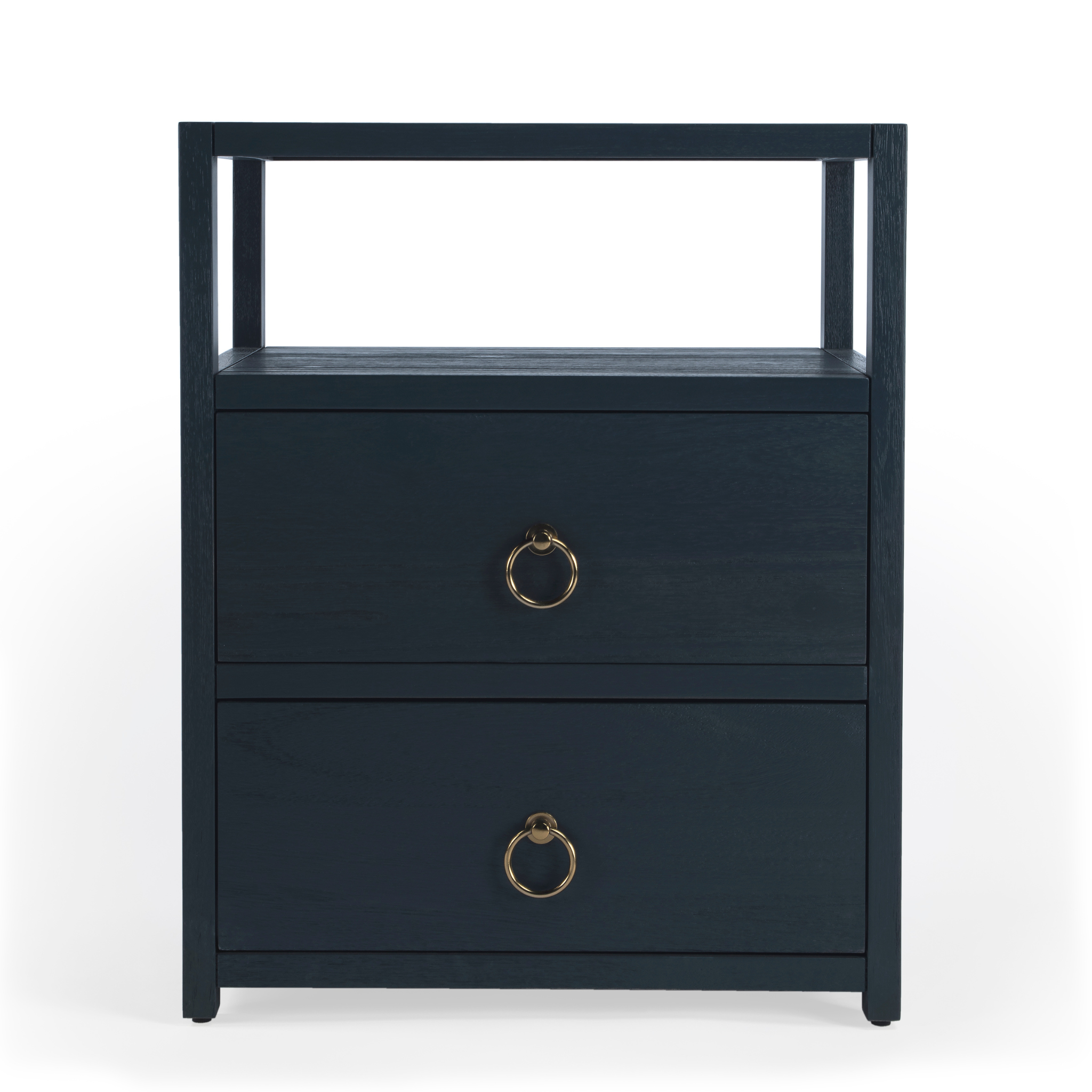 Two Drawer Side Table in Navy – The Well Appointed House