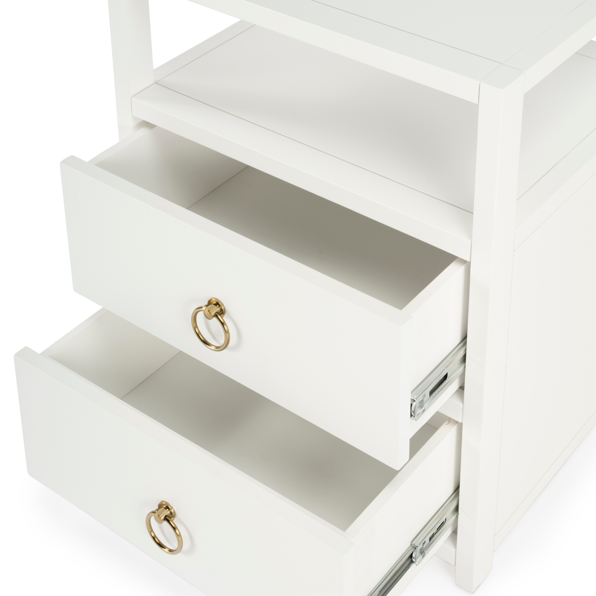 Two Drawer Side Table in White – The Well Appointed House