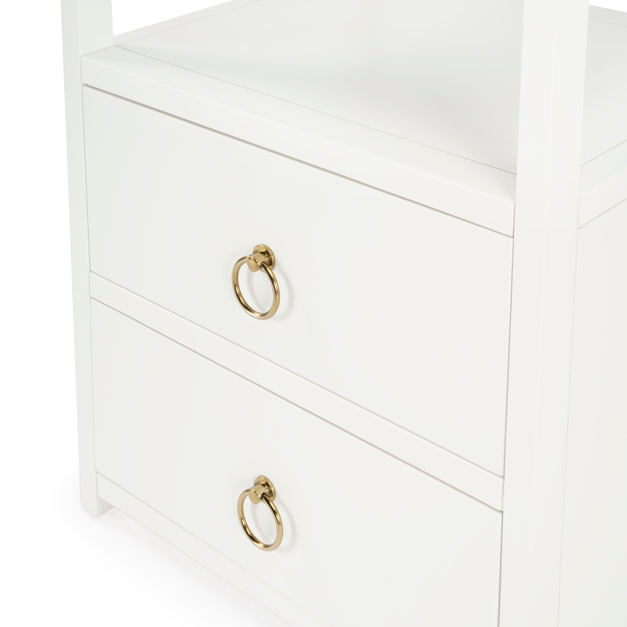 Two Drawer Side Table in White – The Well Appointed House