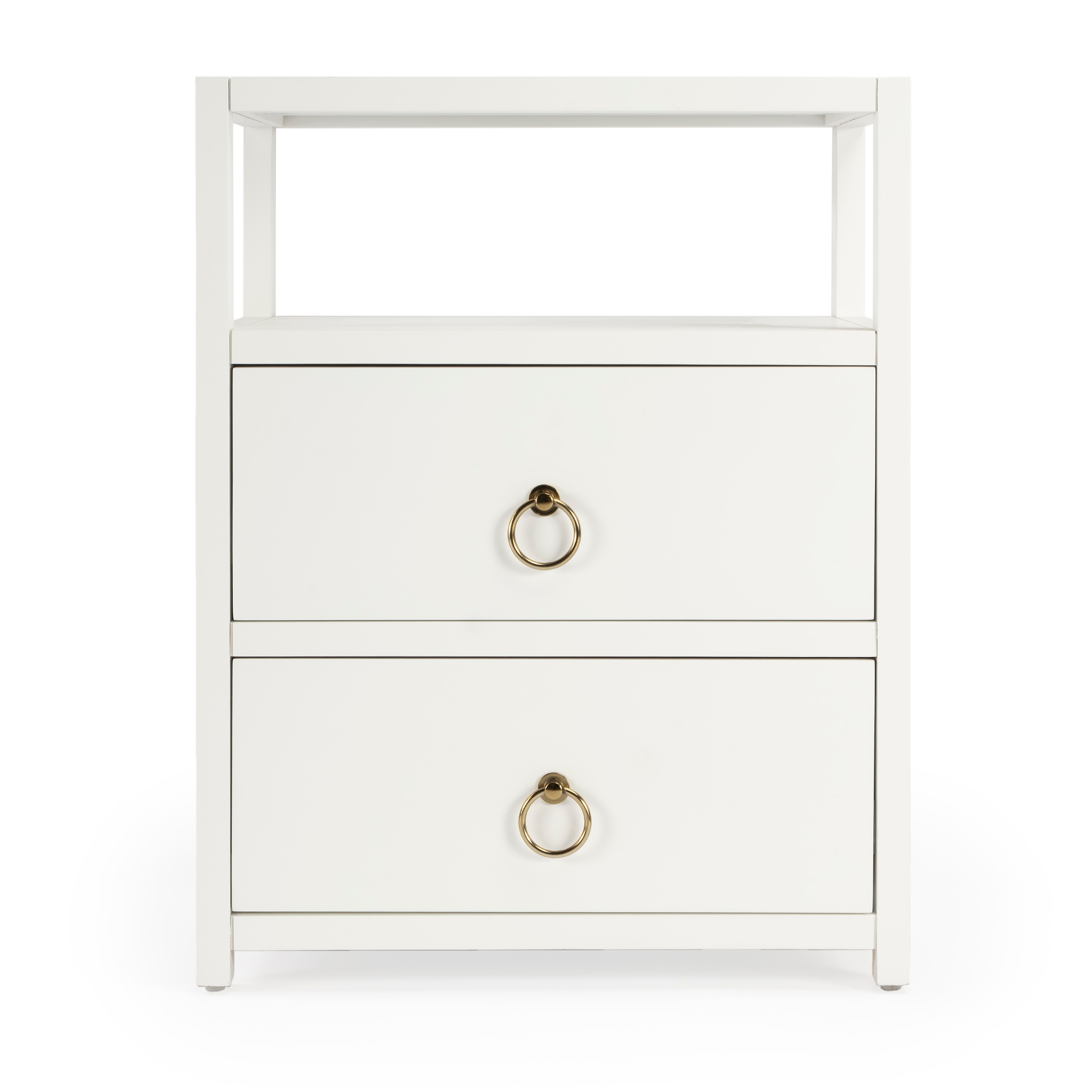 Two Drawer Side Table in White – The Well Appointed House