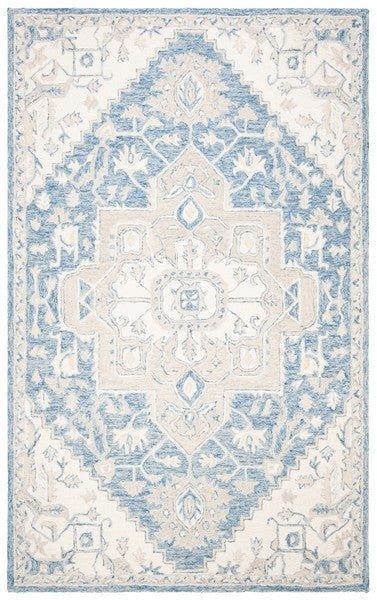 Blue & Ivory Traditional Hand Woven Wool Area Rug – The Well Appointed ...