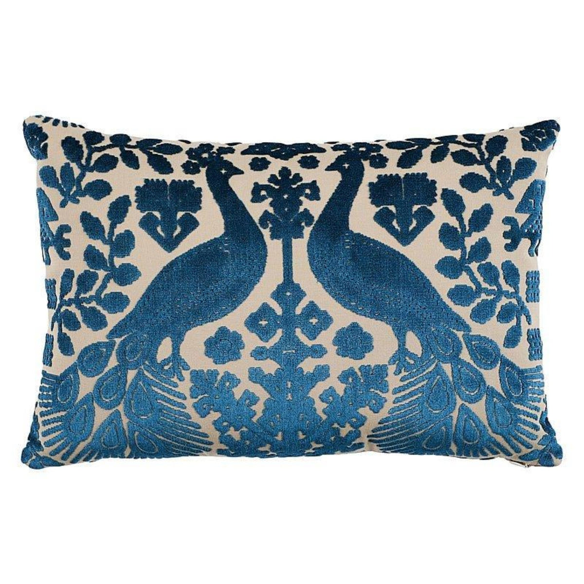 Blue Pavone Peacock Velvet Throw Pillow – The Well Appointed House