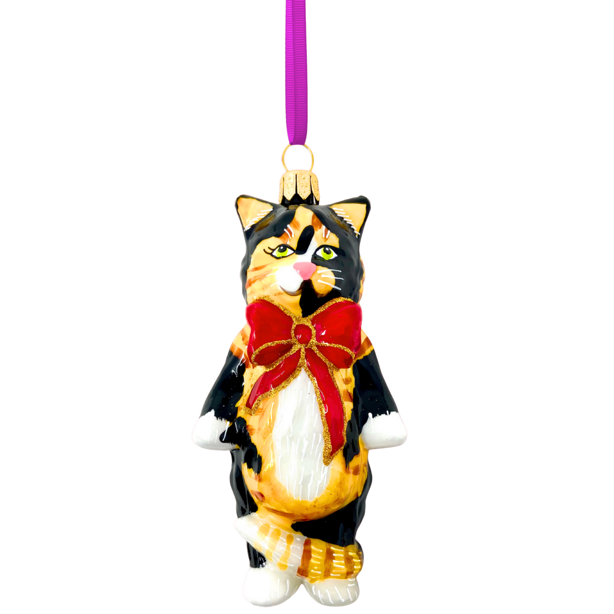 Cleo Calico Cat Glass Christmas Ornament – The Well Appointed House
