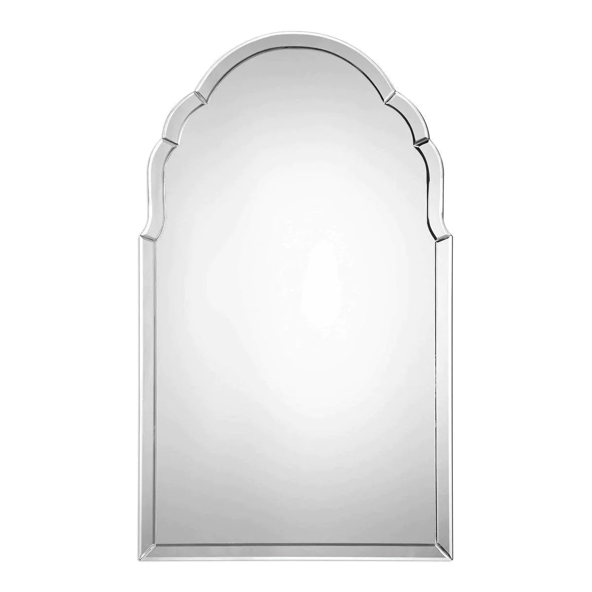 Elegant Frameless Arched Mirror with Hand Beveled Edges – The Well ...