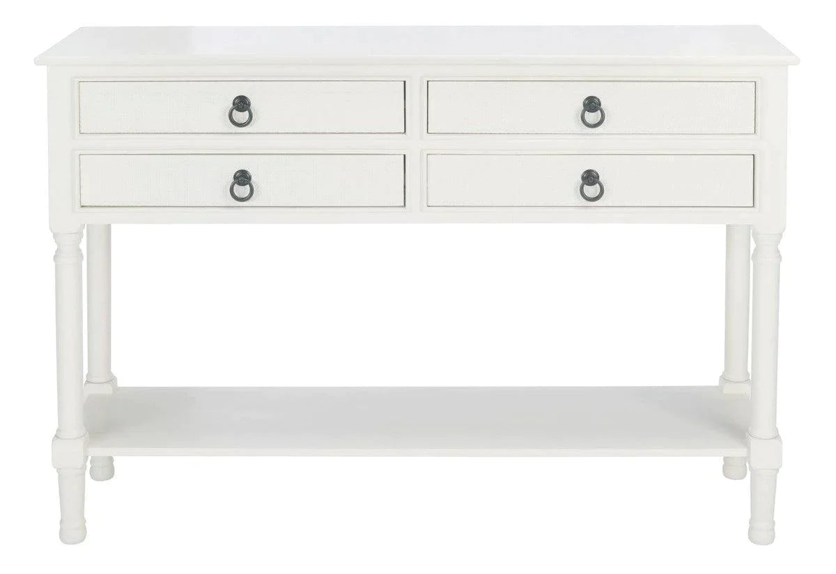 Four Drawer Textured Classic Contemporary Console in White – The Well ...