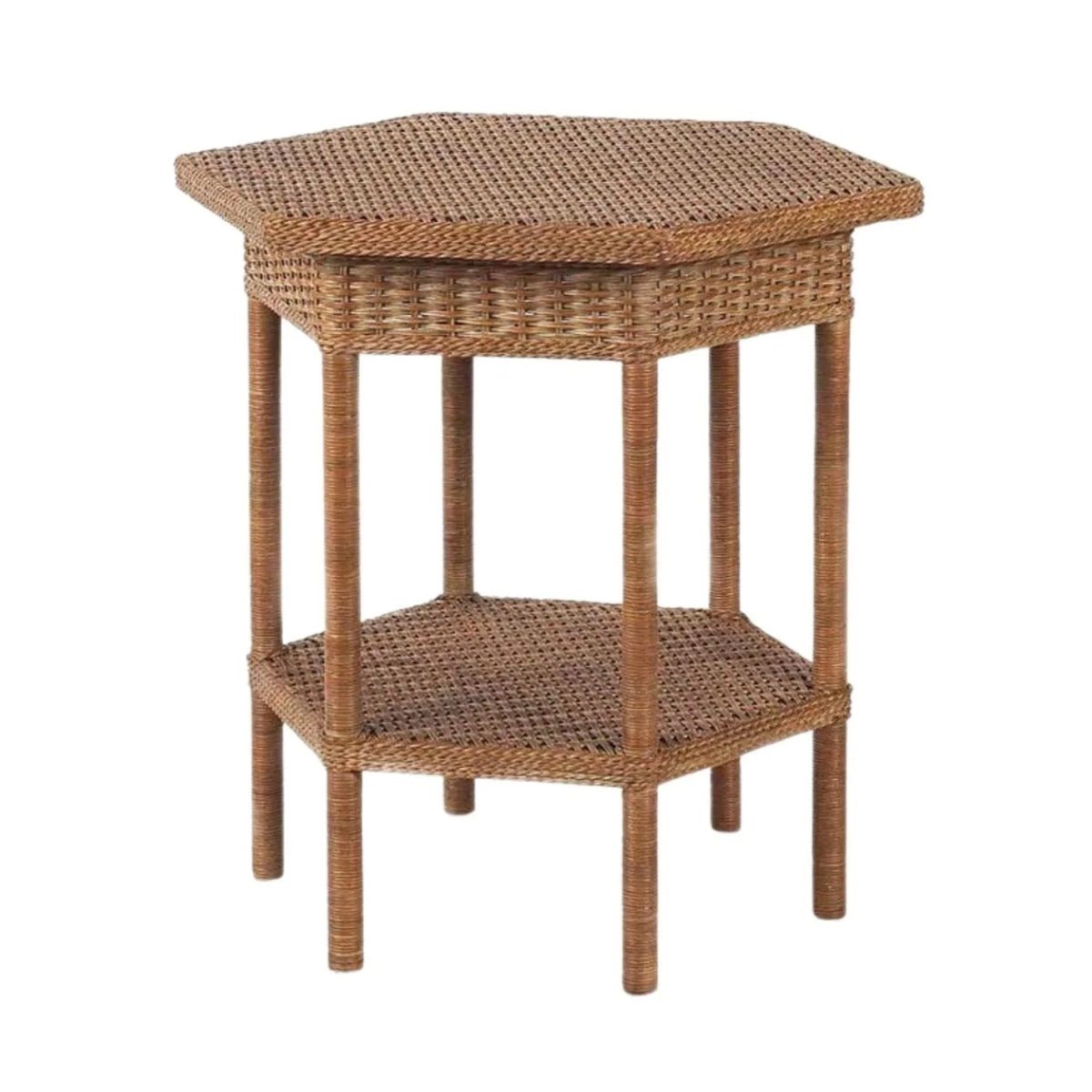 Harvested Rattan Wicker Hexagonal Side Table – The Well Appointed House