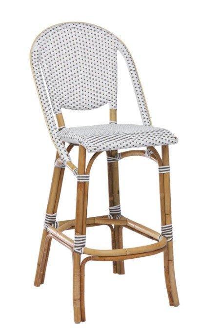 Indoor-Outdoor Bistro Style Rattan Bar Stool - Available in Two Colors ...